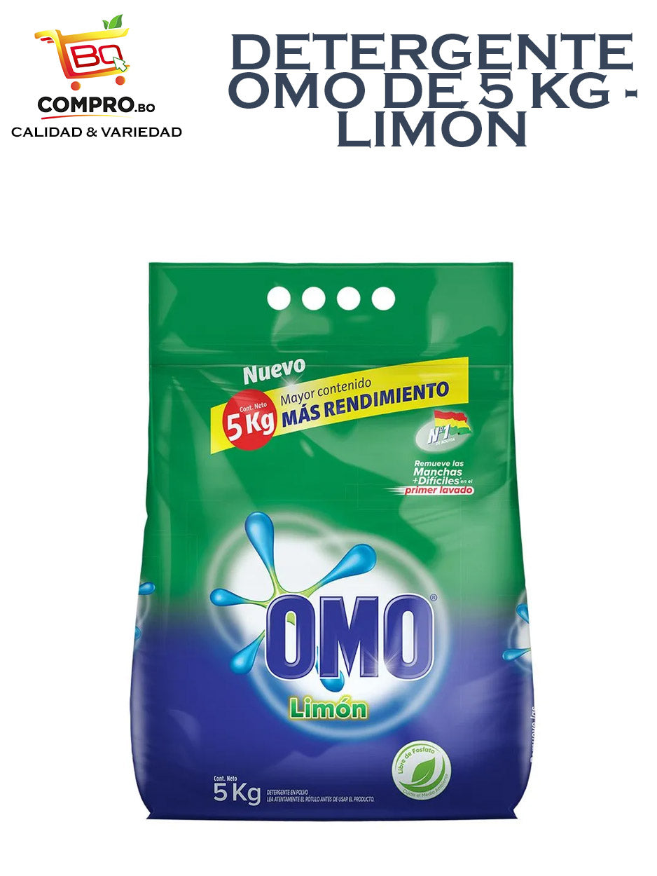 DETERGENTE OMO DE 5 KG - LIMÓN – COMPRO.BO